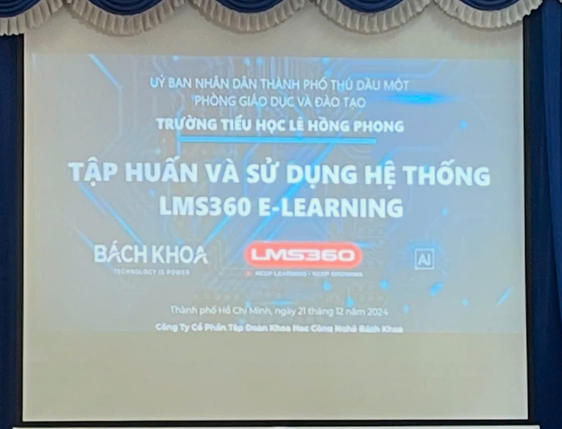 Tập huấn và sử dụng hệ thống LMS360 E-Learning - Trường Tiểu học Lê Hồng Phong
